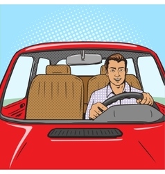 Cartoon red car front view Royalty Free Vector Image