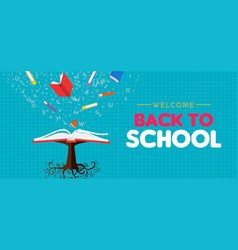 School education tree hand Royalty Free Vector Image