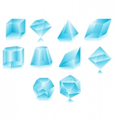 Collection of 15 3d geometric shapes Royalty Free Vector