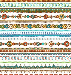 Striped ethnic pattern in vibrant blue and green Vector Image