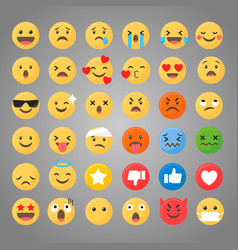 Humorous emoji set emoticon face collection Vector Image