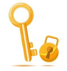 Gold key Royalty Free Vector Image - VectorStock