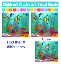 Children visual puzzle find ten differences Vector Image