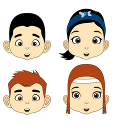 Cartoon faces mix soldiers Royalty Free Vector Image