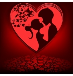 Couple on a red background Royalty Free Vector Image