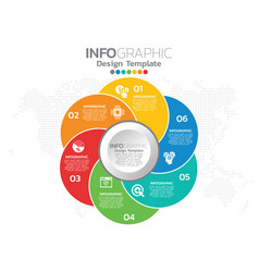 Infographic template design with 6 color options Vector Image