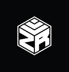 Zr logo letter monogram with triangle slice Vector Image