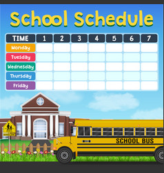 School timetable weekly lesson schedule template Vector Image