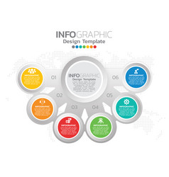 Infographic template design with 6 color options Vector Image