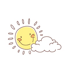 Hugging sun and cloud Royalty Free Vector Image