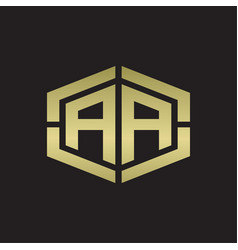 Aa logo with circle rounded negative space design Vector Image