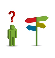 Man at crossroads Royalty Free Vector Image - VectorStock