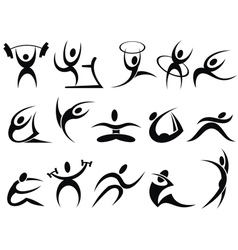 Yoga line icons set Royalty Free Vector Image - VectorStock