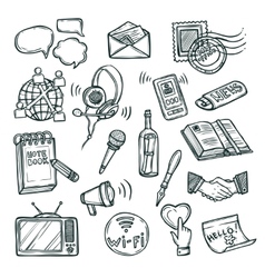 Communication icons grey Royalty Free Vector Image