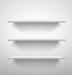 Empty white shelves for home shelving furniture Vector Image