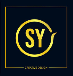 Initial letter sy logo template design Royalty Free Vector