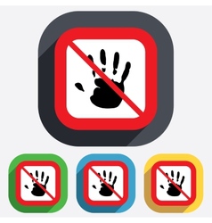 Hand print sign icon stop symbol Royalty Free Vector Image