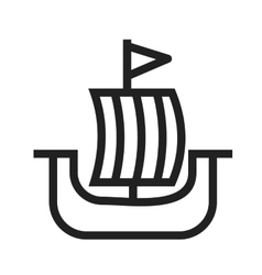 Vikings boat stencil Royalty Free Vector Image