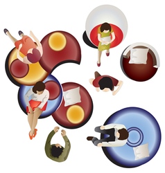 People sitting top view set 1 Royalty Free Vector Image