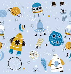 Cute funny cat cartoon seamless pattern Royalty Free Vector