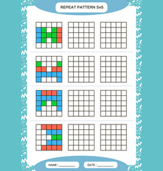 Repeat pattern square grid with colorful circles Vector Image