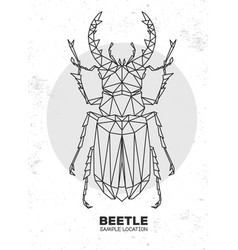 Drawing of stag-beetle on an abstract background Vector Image