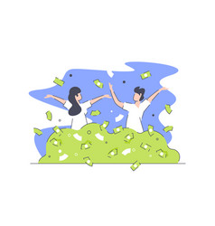 Rich wealthy careless people on bucks heap Vector Image