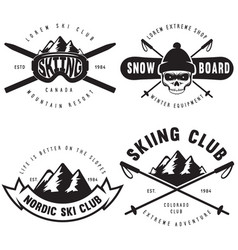 Ski and snowboard club emblem Royalty Free Vector Image