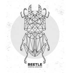 Drawing of stag-beetle on an abstract background Vector Image