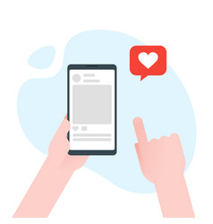 Smartphone screen with message heart speech Vector Image