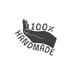 Handmade accessories hand drawn doodle logo Vector Image