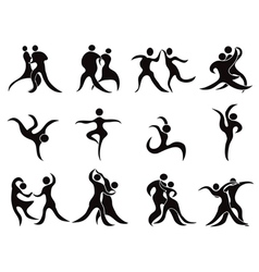 Set of abstract ballet dancers Royalty Free Vector Image