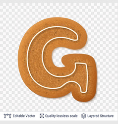 Gingerbread letters isolated on white Royalty Free Vector