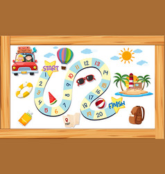 Summer beach board game template Royalty Free Vector Image