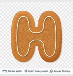 Gingerbread letters isolated on white Royalty Free Vector