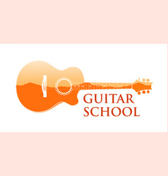 Electric and bass guitar headstock silhouettes Vector Image