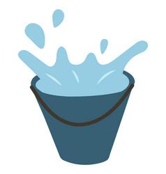 Empty full leaking bucket Royalty Free Vector Image