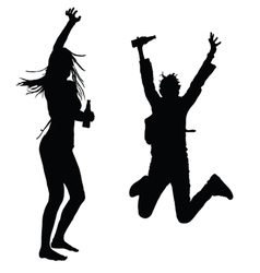 Rock and roll dancing silhouette Royalty Free Vector Image