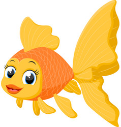 Cartoon goldfish queen Royalty Free Vector Image