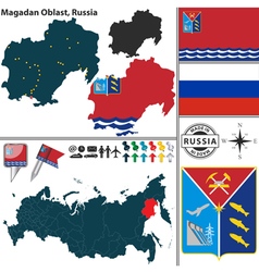 Magadan oblast map Royalty Free Vector Image - VectorStock