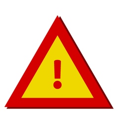 3d warning sign on yellow triangle Royalty Free Vector Image