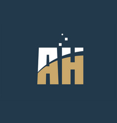 Grey blue alphabet letter ah a h logo icon design Vector Image