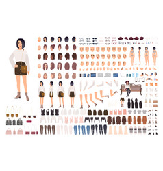 Stylish young girl creation set or diy kit Vector Image