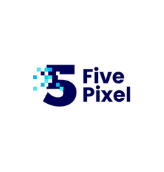 Pixel bird digital logo icon Royalty Free Vector Image