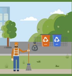 Garbage collector theme image 1 Royalty Free Vector Image