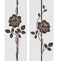 Silhouette border roses vector by mtmmarek - Image #751282 - VectorStock