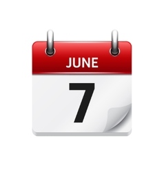 July 7 flat daily calendar icon date Royalty Free Vector