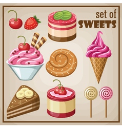 Set of sweets Royalty Free Vector Image - VectorStock