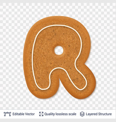 Gingerbread letters isolated on white Royalty Free Vector