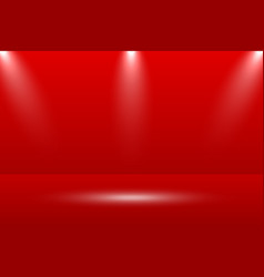 Empty red color studio room luxury background Vector Image